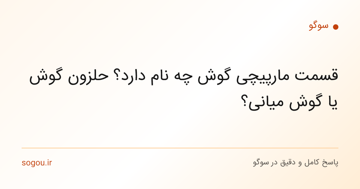 قسمت مارپیچی گوش چه نام دارد؟ حلزون گوش یا گوش میانی؟ - سوگو
